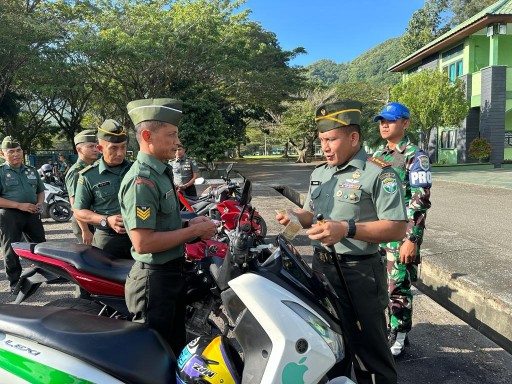 Rindam IM Gelar Razia Kelengkapan Surat Kendaraan Prajurit